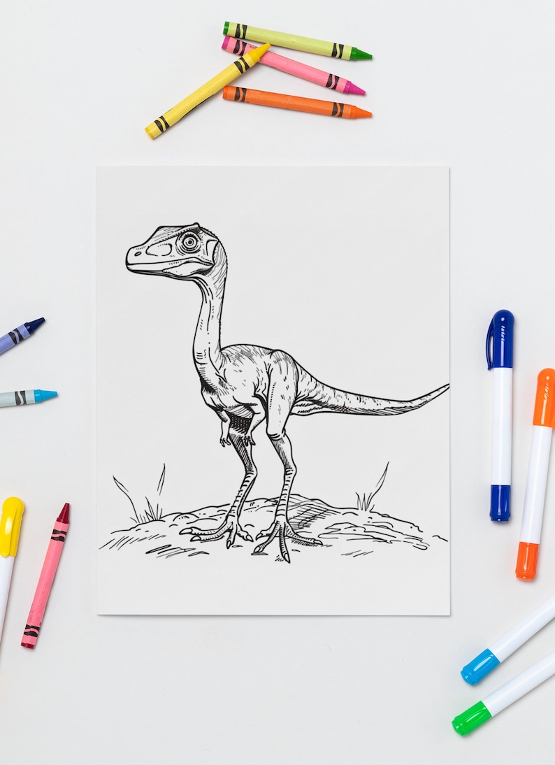 Compsognathus Coloring Pages - Adorable Dinosaur Art, Digital Download ...