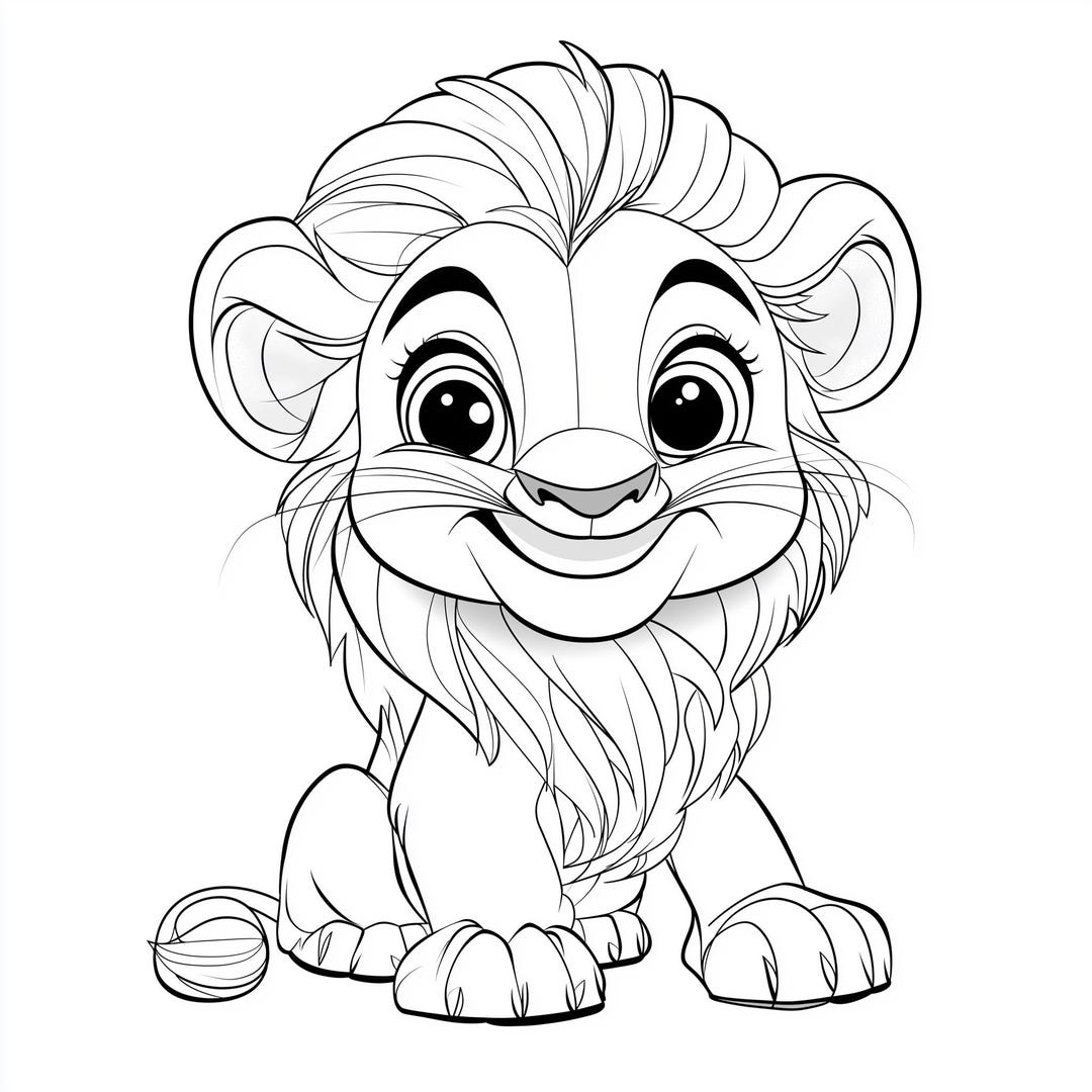 Adorable Lion Coloring Pages for Preschoolers | Digital Download PDF ...