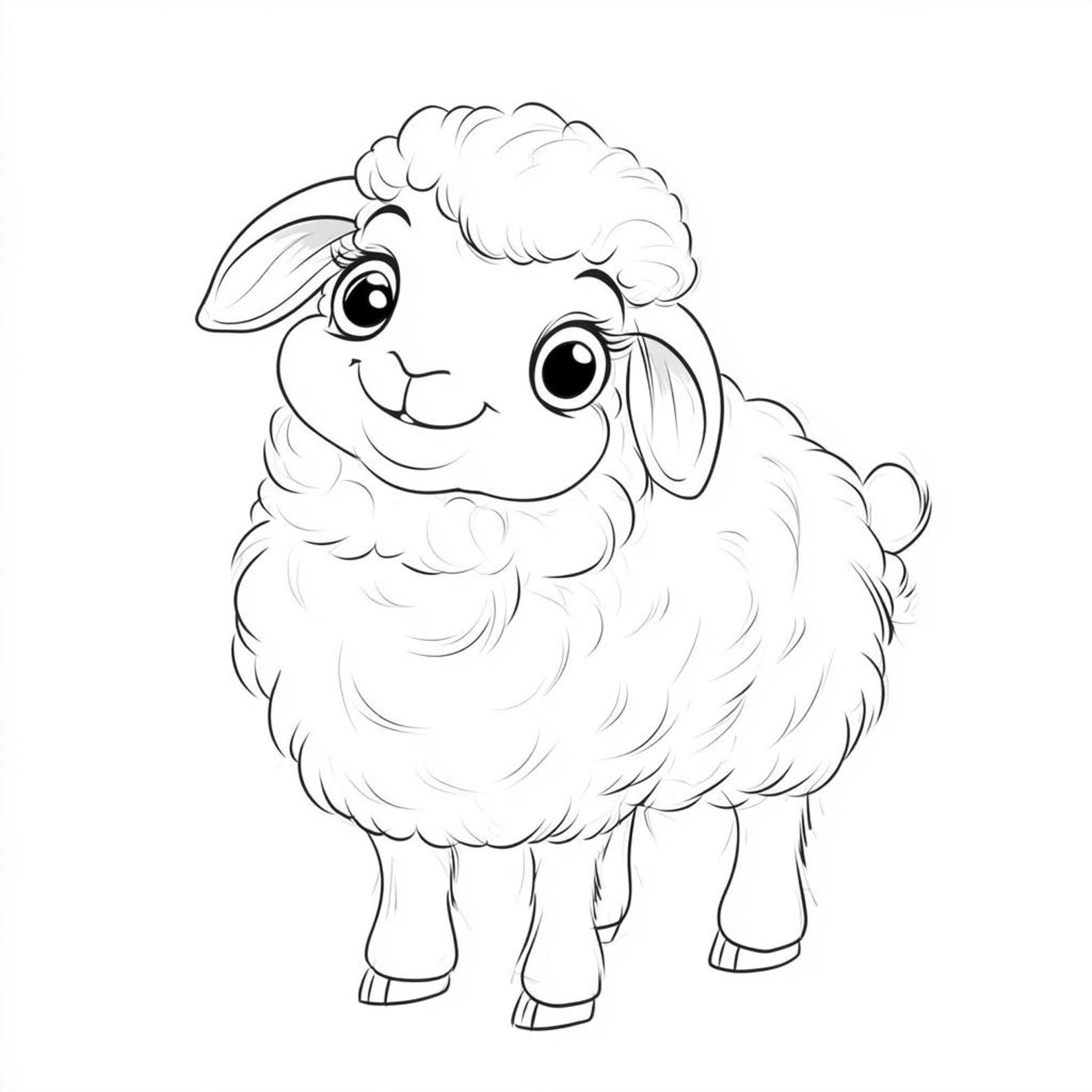Adorable Sheep Coloring Pages for Preschoolers | Printable Farm Animal ...