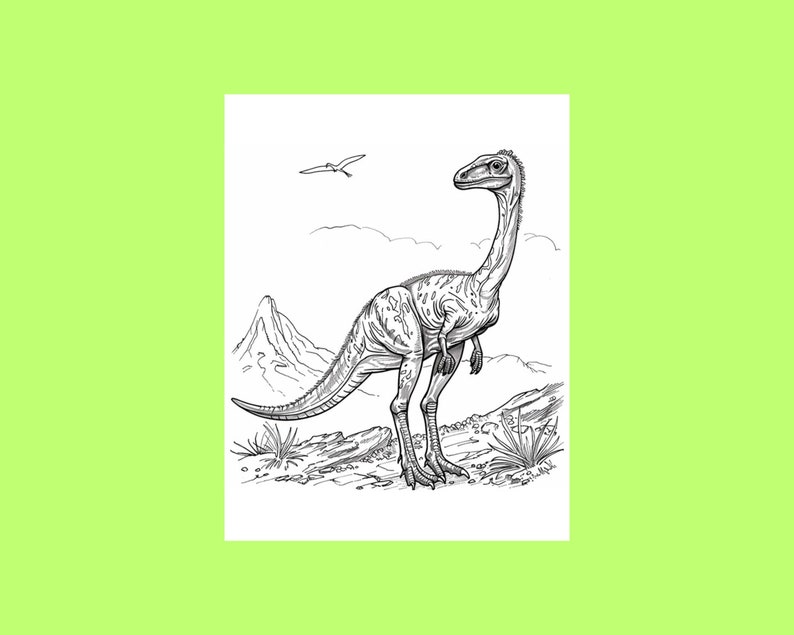 Compsognathus Coloring Pages - Adorable Dinosaur Art, Digital Download ...