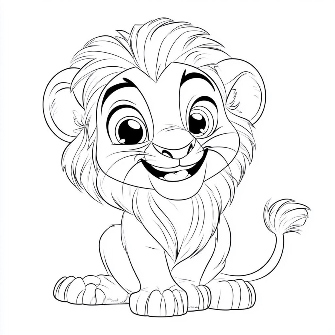 Lion Coloring Pages for Preschoolers: Simple Lion Outline (PDF Download ...