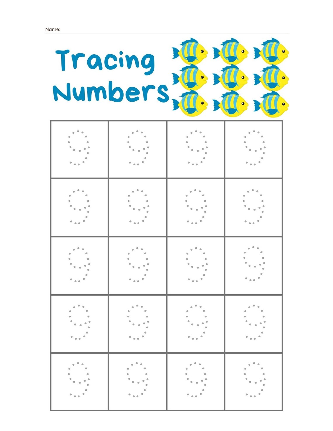 Number Tracing Worksheets for Preschool & Kindergarten Educational ...