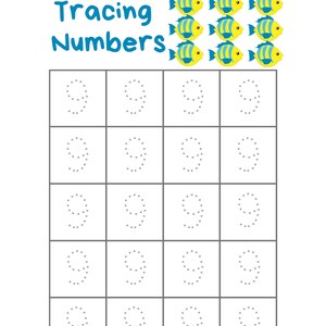 Number Tracing Worksheets for Preschool & Kindergarten Educational ...