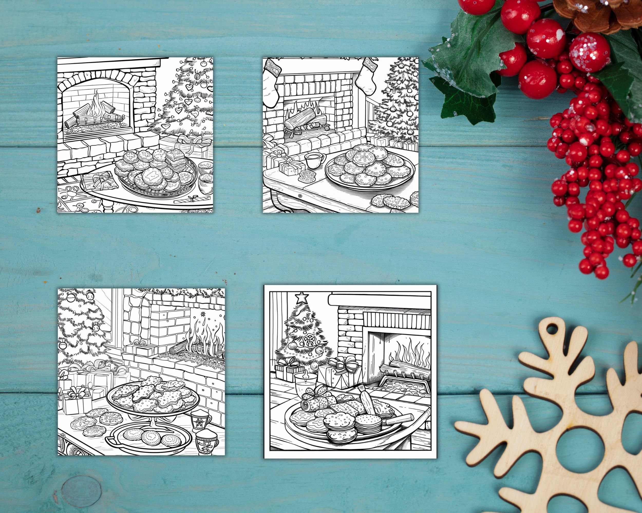 Festive Christmas Cookies Coloring Pages - Holiday Fun for Kids ...
