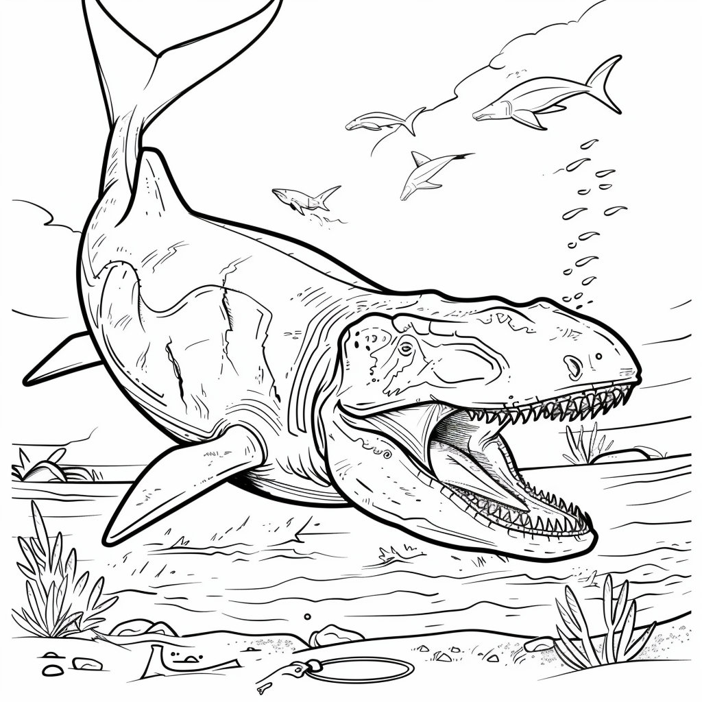 Mosasaurus Coloring Pages - Printable Prehistoric Ocean Predator ...