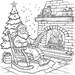 Santa's Reading List Coloring Pages: Whimsical Christmas Fireplace ...