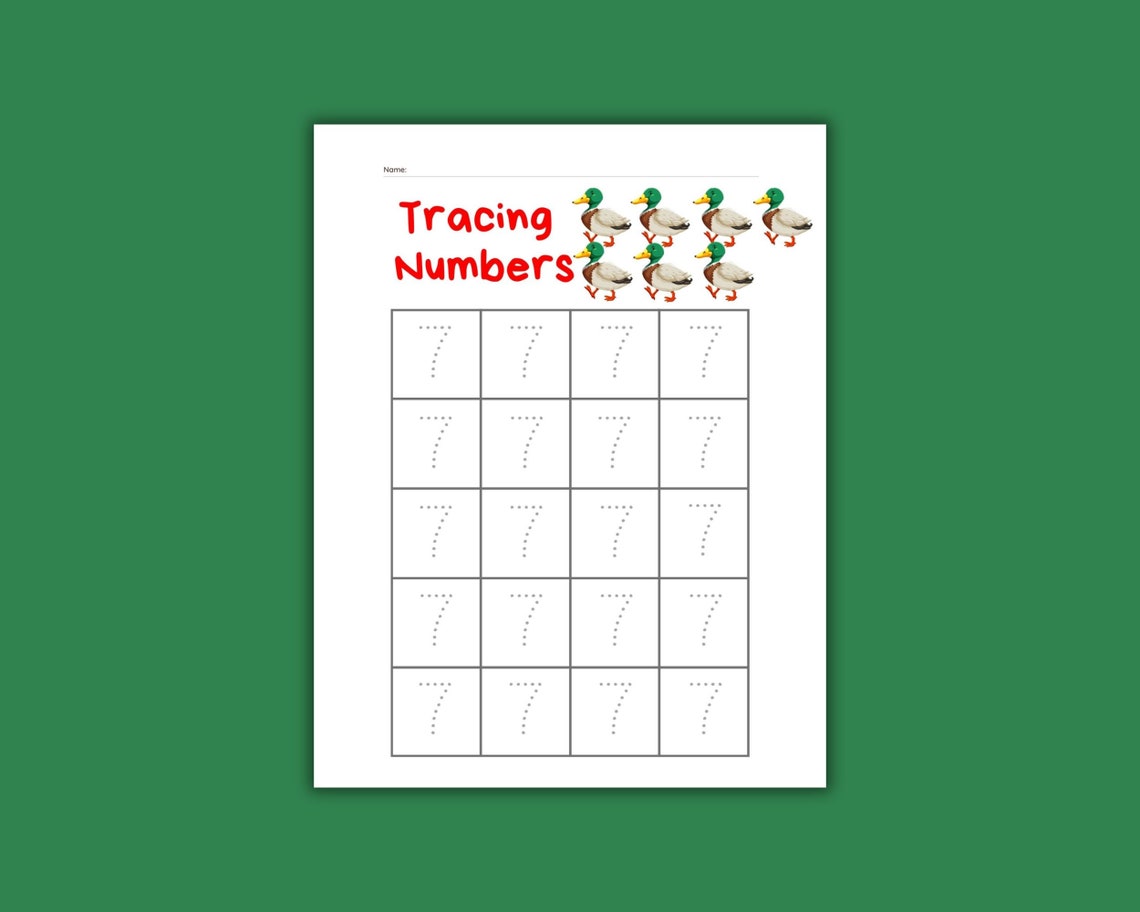 Number Tracing Worksheets for Preschool & Kindergarten Educational ...
