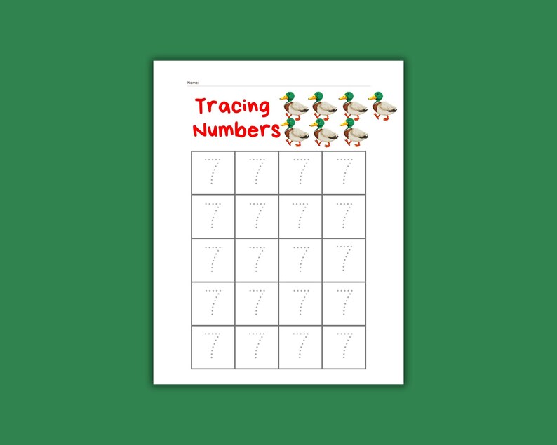 Number Tracing Worksheets for Preschool & Kindergarten Educational ...