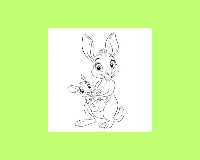 Cute Kangaroo Coloring Pages for Preschoolers | Printable Kangaroo ...