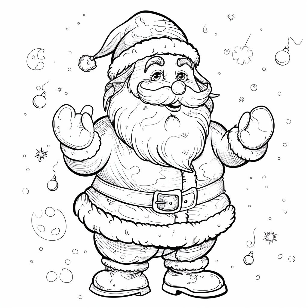 Whimsical Santa Claus Coloring Pages - Festive Christmas Fun, Printable ...