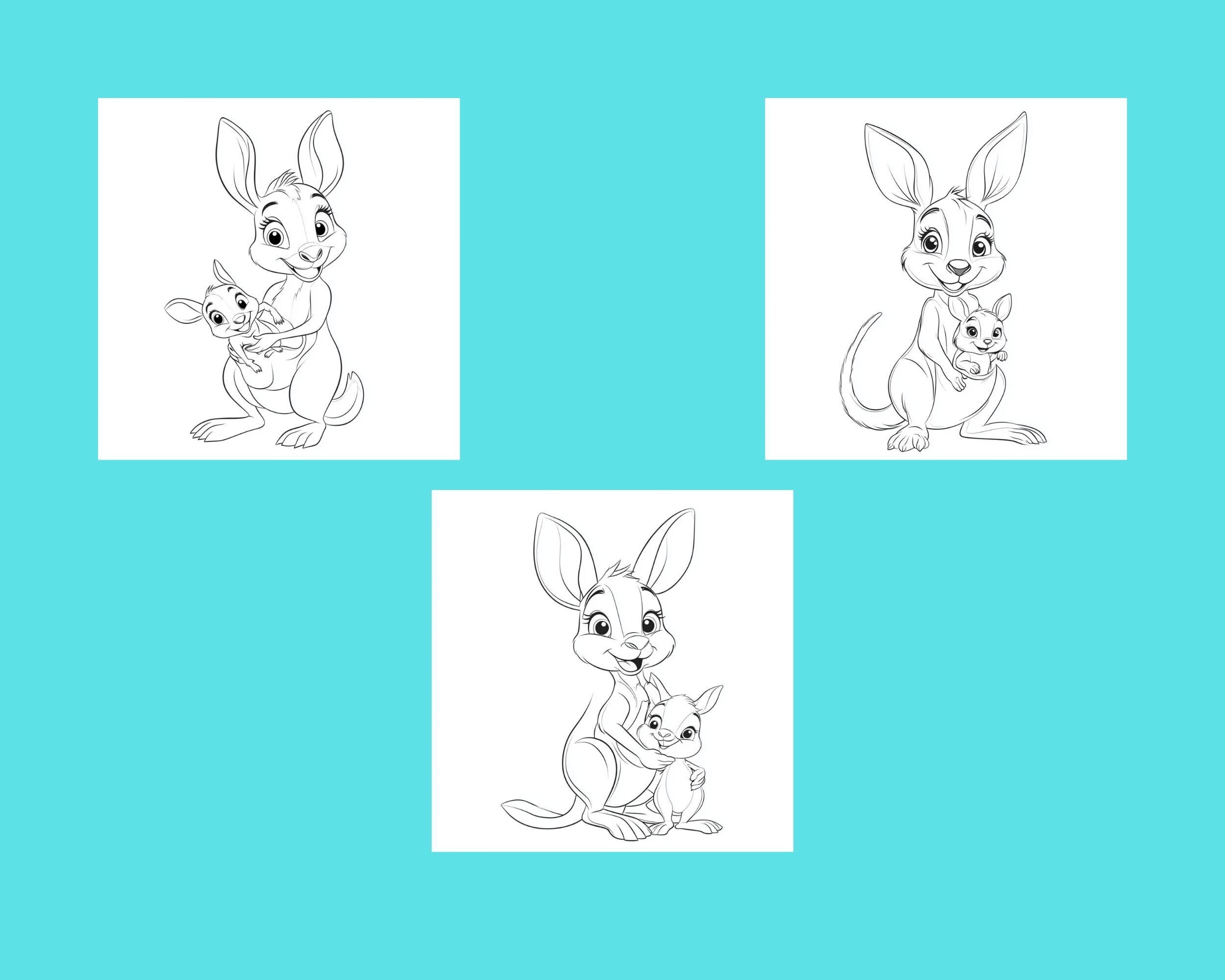 Cute Kangaroo Coloring Pages for Preschoolers | Printable Kangaroo ...