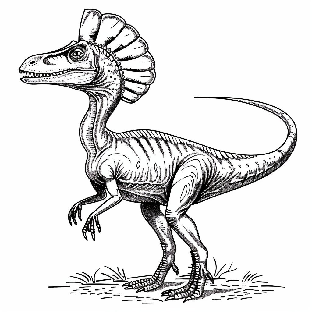 Dilophosaurus Coloring Pages - Printable Dinosaur Art, Digital Download ...