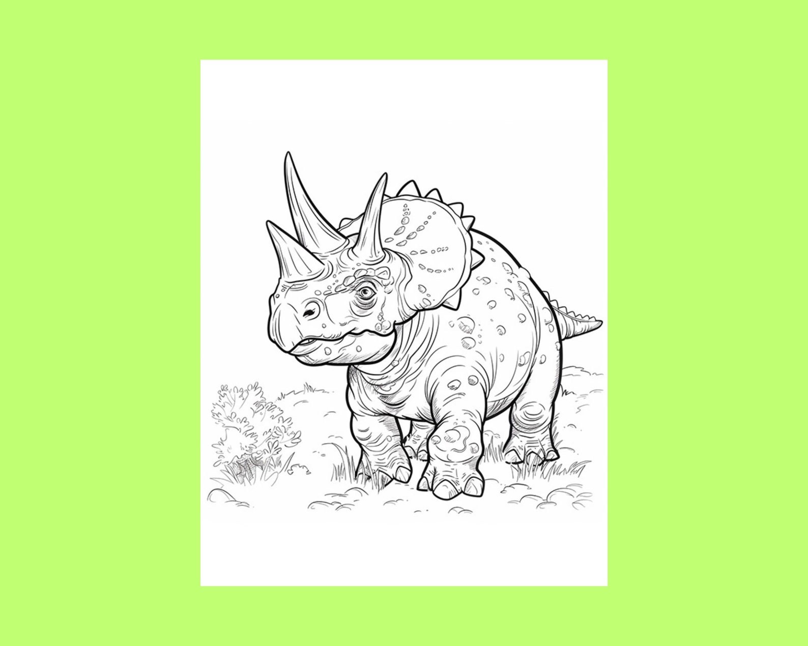 Triceratops Coloring Pages: Detailed Dinosaur Art (digital Download) - Etsy