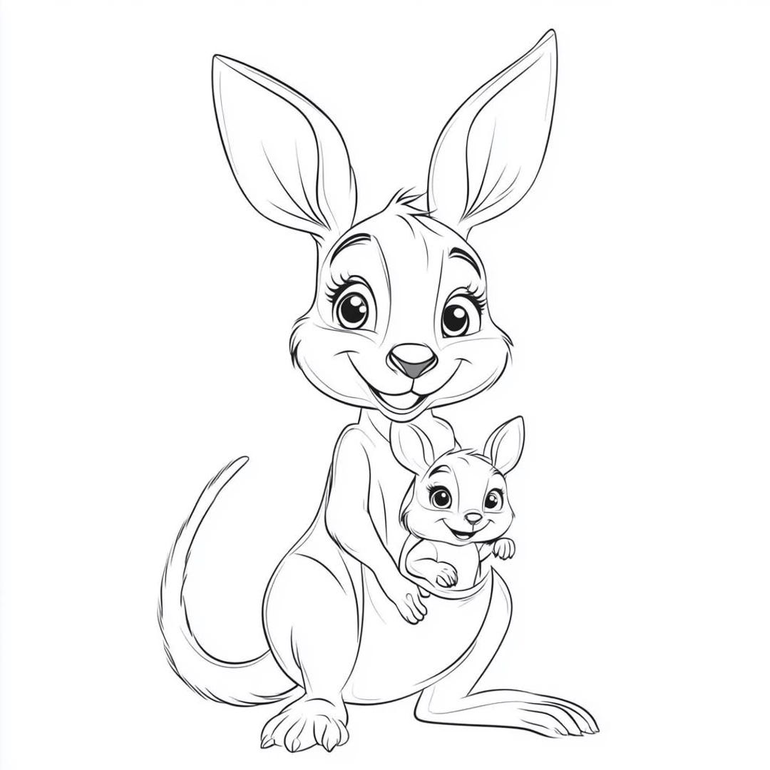 Cute Kangaroo Coloring Pages for Preschoolers | Printable Kangaroo ...
