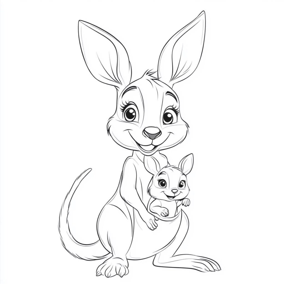 Cute Kangaroo Coloring Pages for Preschoolers | Printable Kangaroo ...