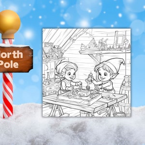 Adorable Christmas Elves Coloring Pages - Festive Fun in Santa's ...