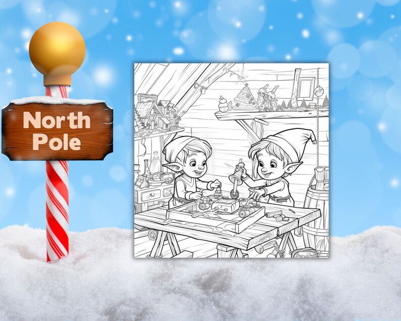 Adorable Christmas Elves Coloring Pages - Festive Fun in Santa's ...