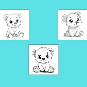Cute Bear Coloring Pages for Preschoolers Digital Download PDF Simple ...