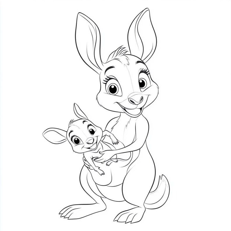 Cute Kangaroo Coloring Pages for Preschoolers | Printable Kangaroo ...