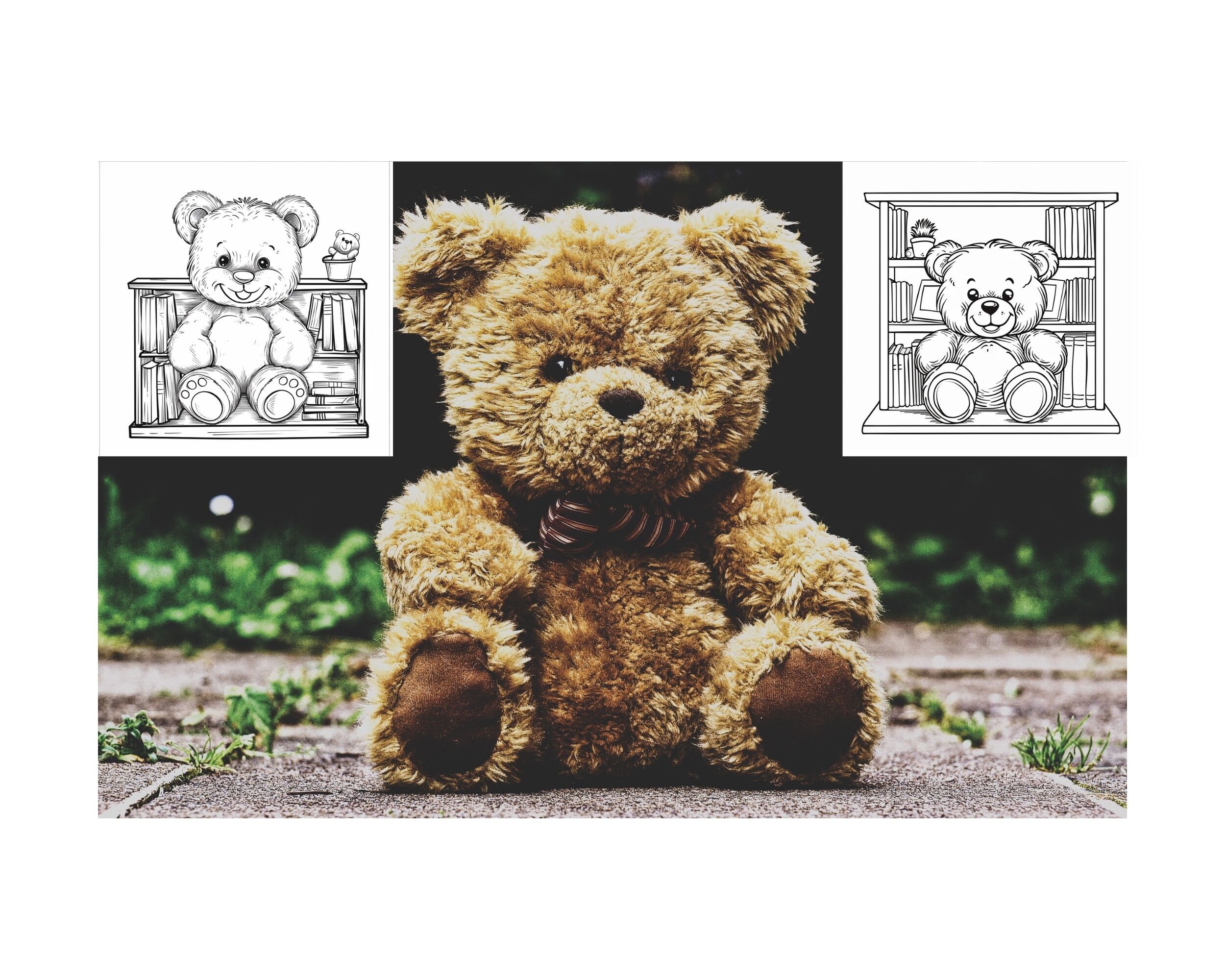 Adorable Teddy Bear Coloring Pages for Kids - Digital Download, Fun and ...