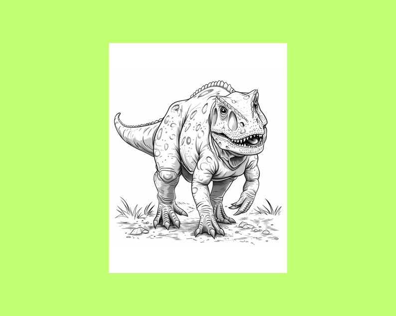 Carnotaurus Coloring Pages: Fierce Dinosaur Art (printable PDF) - Etsy