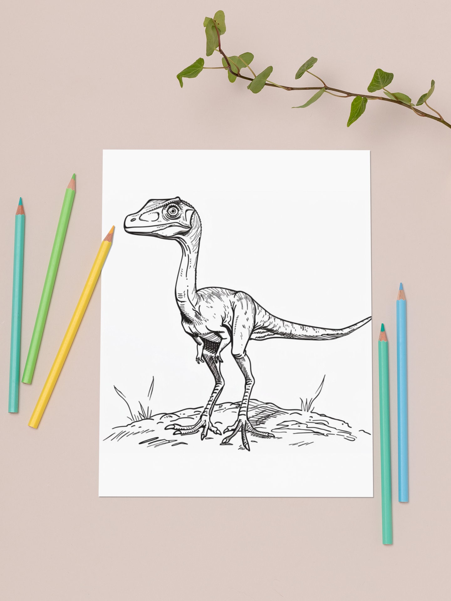 Compsognathus Coloring Pages - Adorable Dinosaur Art, Digital Download ...