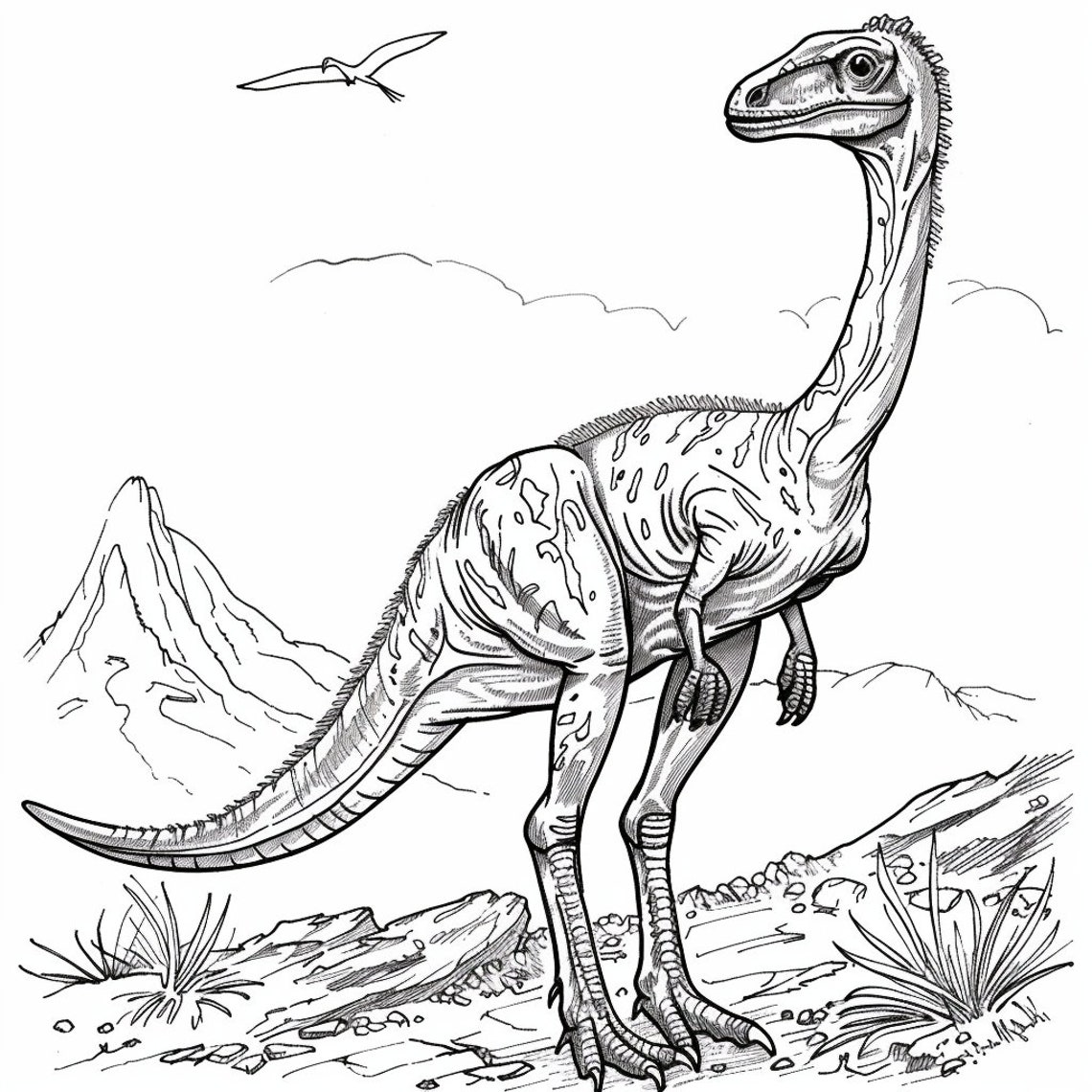 Compsognathus Coloring Pages Adorable Dinosaur Art, Digital Download ...