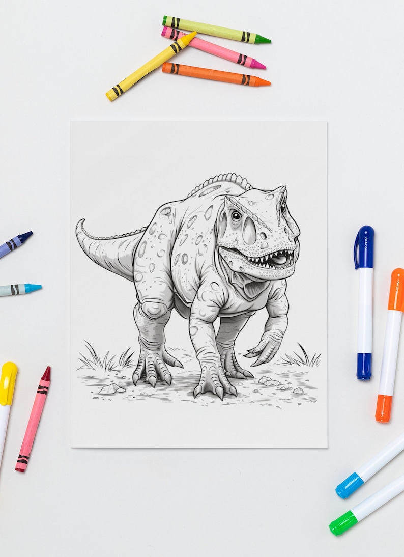 Dibujos para colorear de Carnotaurus: Arte de dinosaurio feroz (PDF ...