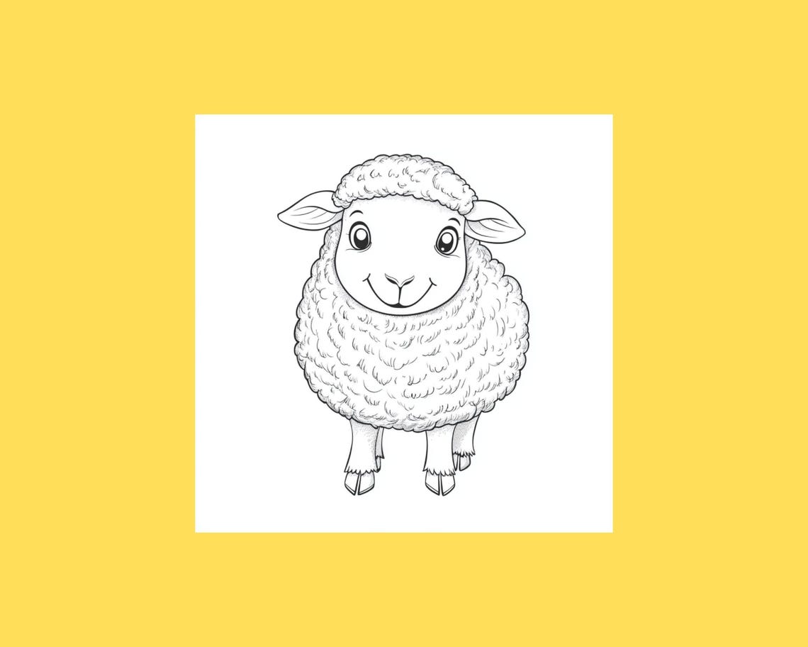 Adorable Sheep Coloring Pages for Preschoolers | Printable Farm Animal ...