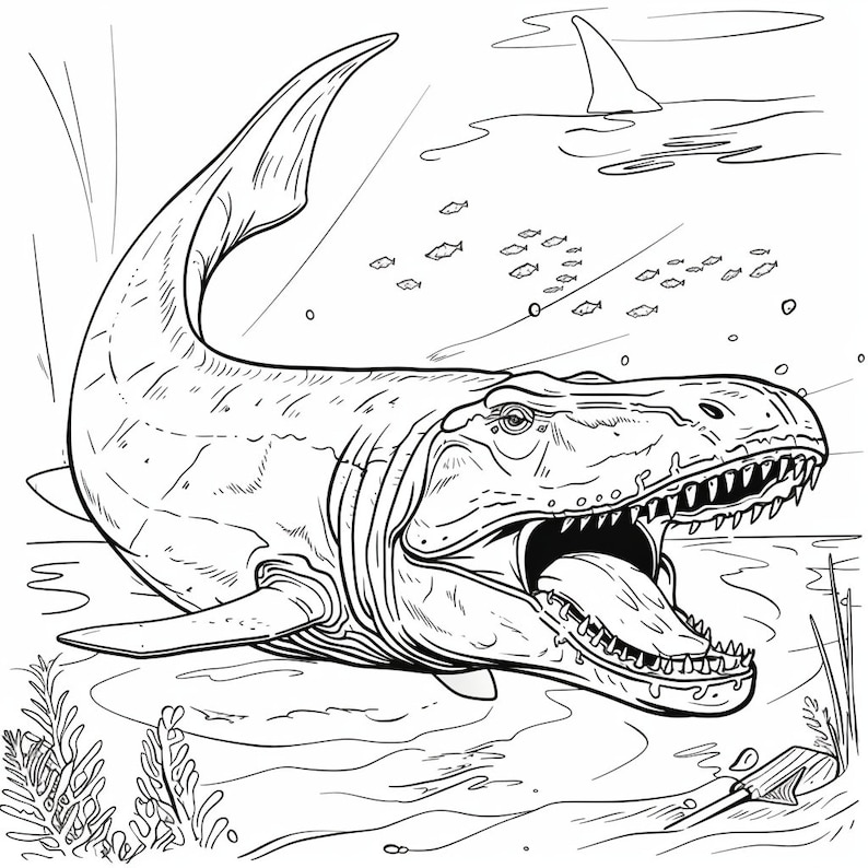 Mosasaurus Coloring Pages - Printable Prehistoric Ocean Predator ...