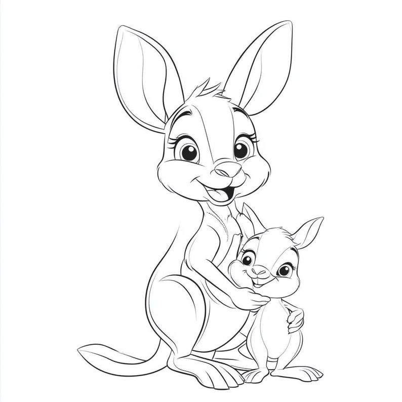 Cute Kangaroo Coloring Pages for Preschoolers | Printable Kangaroo ...