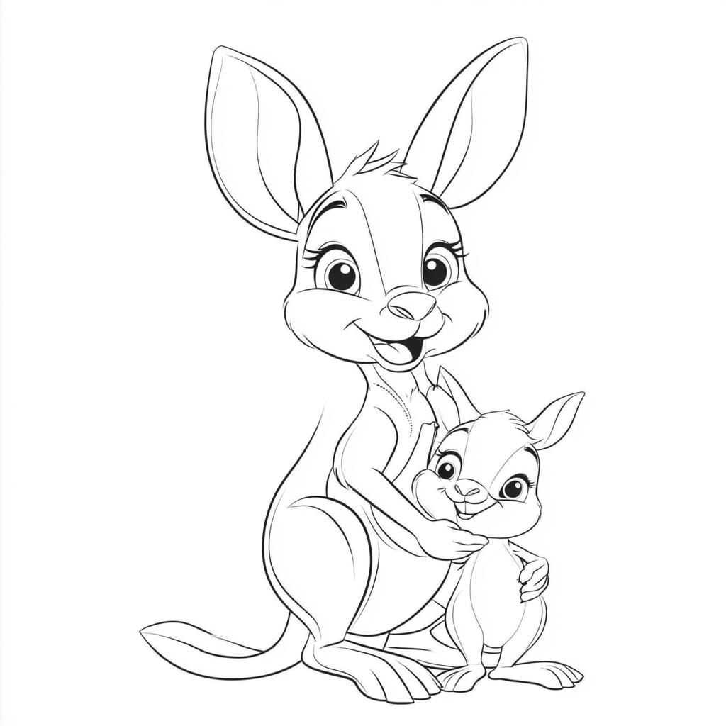 Cute Kangaroo Coloring Pages for Preschoolers | Printable Kangaroo ...