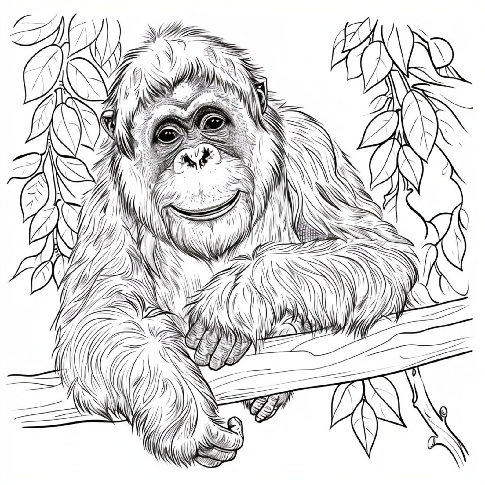 Intricate Orangutan Coloring Pages: Wildlife Art (printable PDF) - Etsy