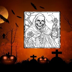Terrifying Reaper Coloring Pages - Scary Halloween Art, Printable ...