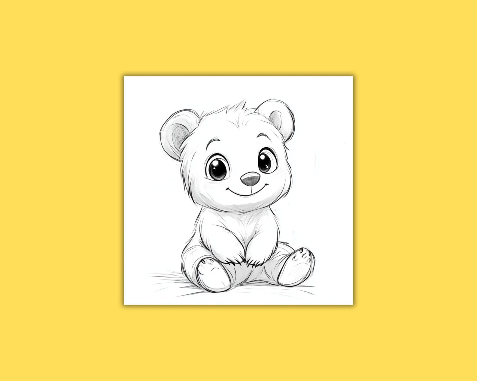 Cute Bear Coloring Pages for Preschoolers | Digital Download PDF ...