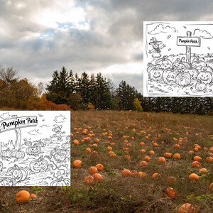 Pumpkin Patch Coloring Pages: Fall & Halloween Fun (digital Download ...