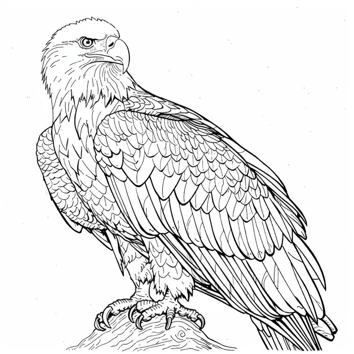 Bald Eagle Coloring Pages: Detailed Bird Illustrations (digital ...