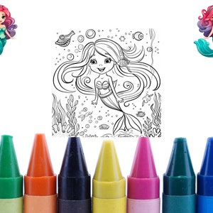 Enchanting Whimsical Mermaid Coloring Pages - Digital Download, US ...