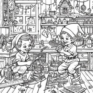 Adorable Christmas Elves Coloring Pages - Festive Fun in Santa's ...
