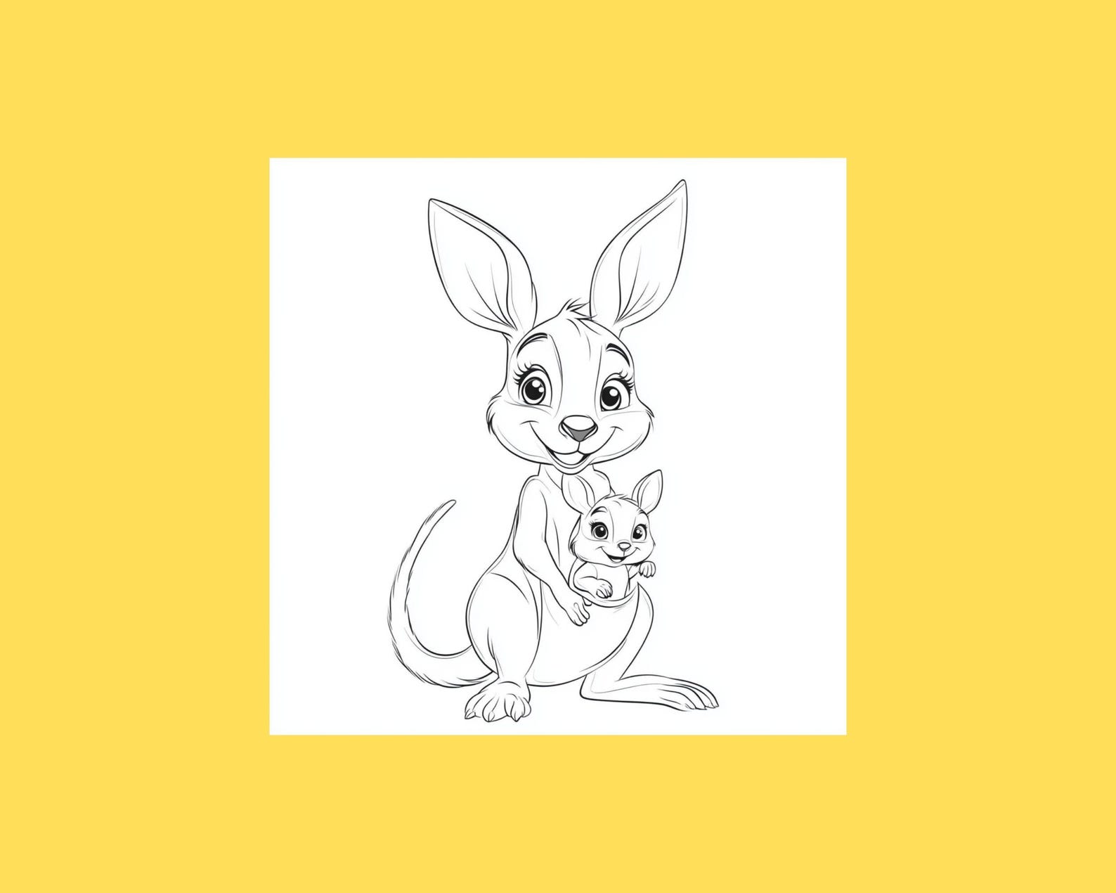 Cute Kangaroo Coloring Pages for Preschoolers Printable Kangaroo & Joey ...