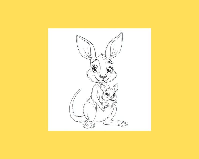 Cute Kangaroo Coloring Pages for Preschoolers | Printable Kangaroo ...