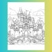 Medieval Castle Coloring Pages - Digital Download, Detailed Castle Art ...