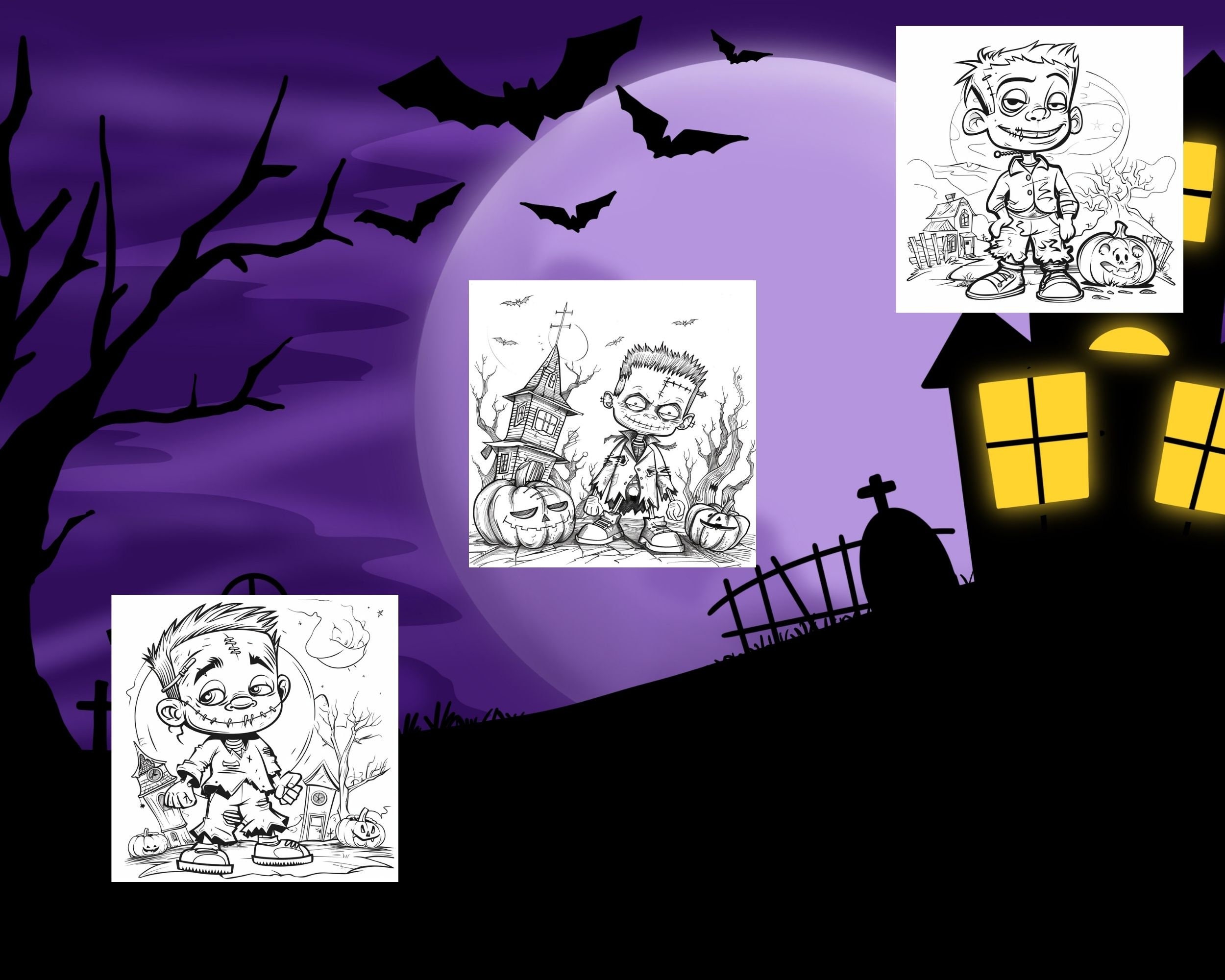 Whimsical Frankenstein Coloring Pages - Fun Halloween Art for Kids and ...