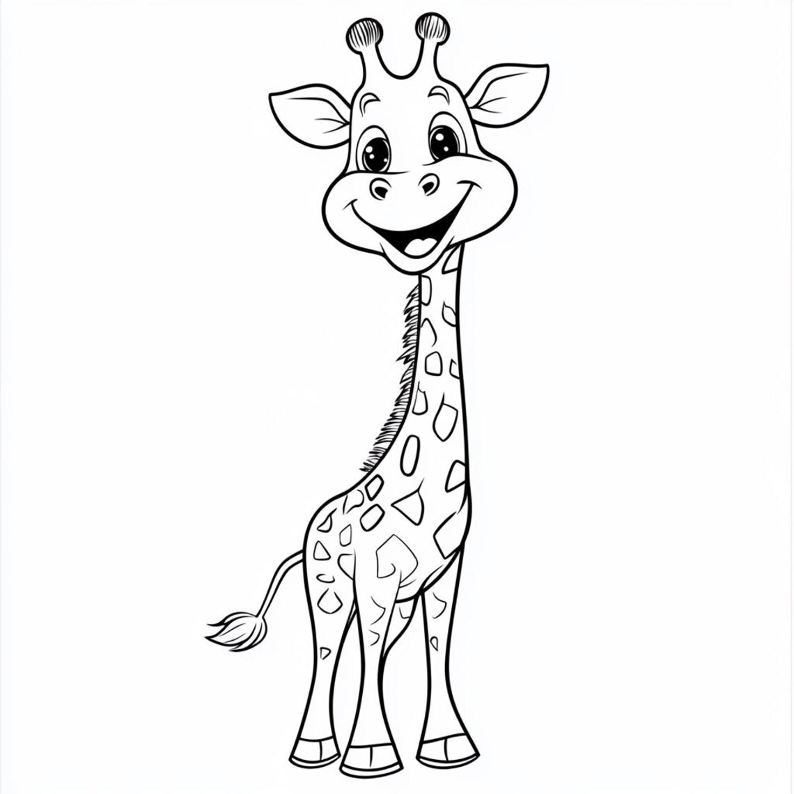 Adorable Giraffe Coloring Pages for Preschoolers | Printable PDF ...