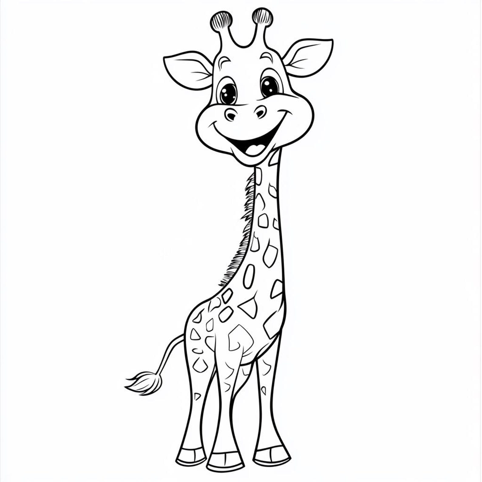 Adorable Giraffe Coloring Pages for Preschoolers | Printable PDF ...