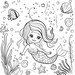 Enchanting Whimsical Mermaid Coloring Pages - Digital Download, US ...