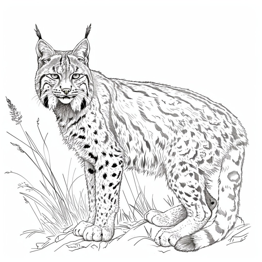 Majestic Bobcat Coloring Pages - Instant Download - US Letter & A4 ...