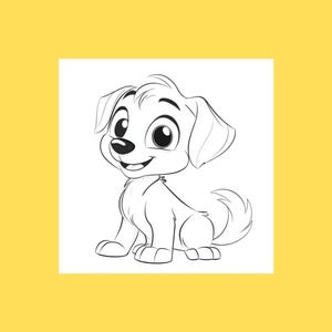 Dog Coloring Page for Preschoolers: Simple Puppy Outline (PDF Download ...