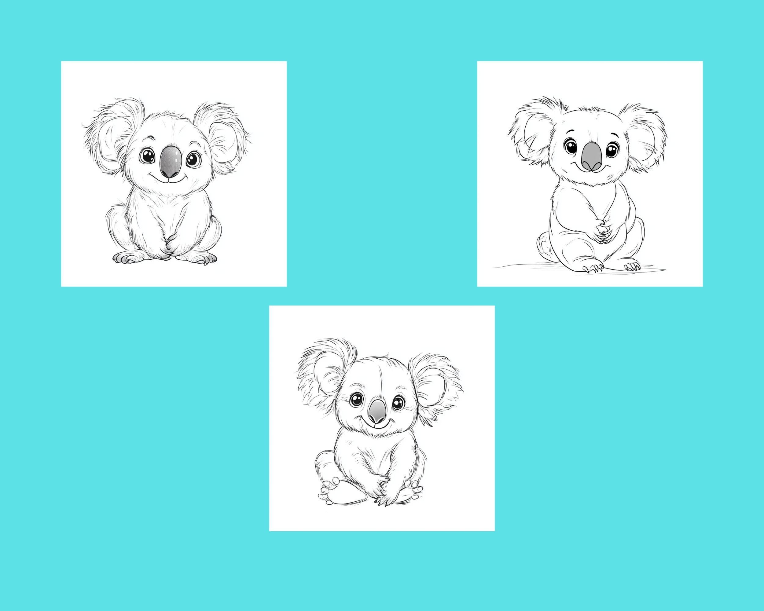 Adorable Koala Coloring Pages for Preschoolers | Printable Animal ...
