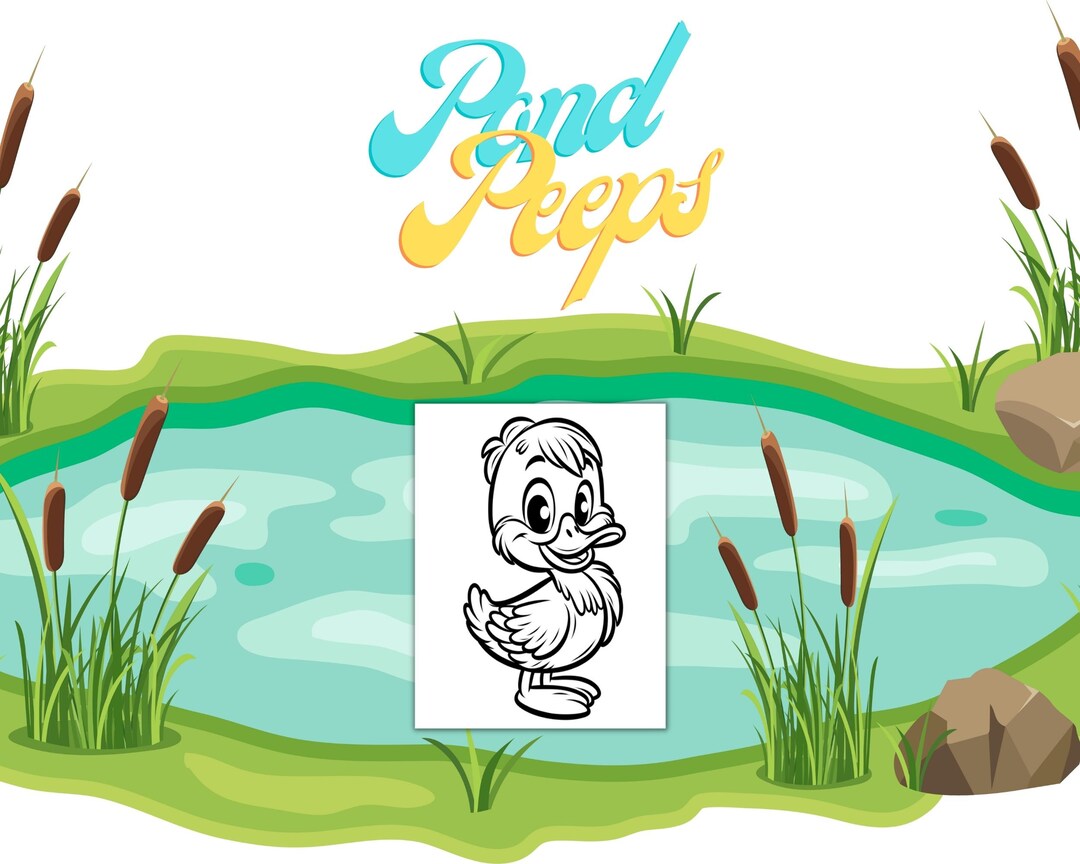 Pond Animal Coloring Pages for Kids: Whimsical Printable Art (PDF) - Etsy